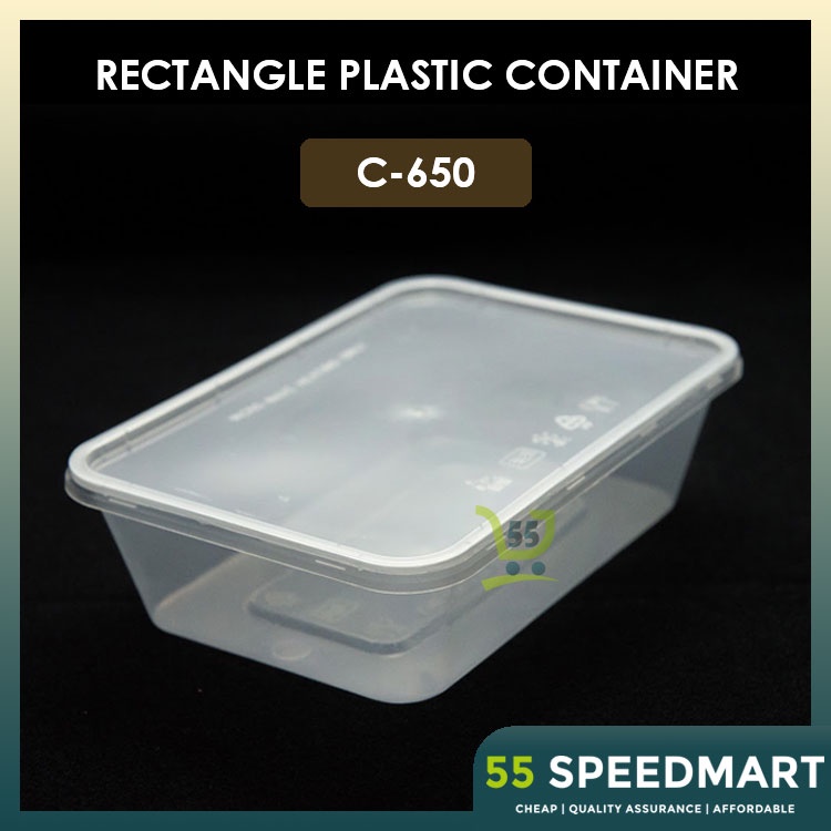 𝟱𝟱𝗦𝗣𝗘𝗘𝗗𝗠𝗔𝗥𝗧 C650 650ML RECTANGULAR CONTAINER WITH LID [ ±10SETS ...