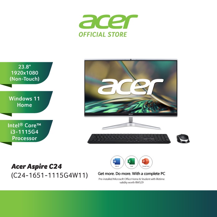Acer Aspire C24-1651-1115G4W11 All-in-one Desktop 23.8" (Non-Touch ...