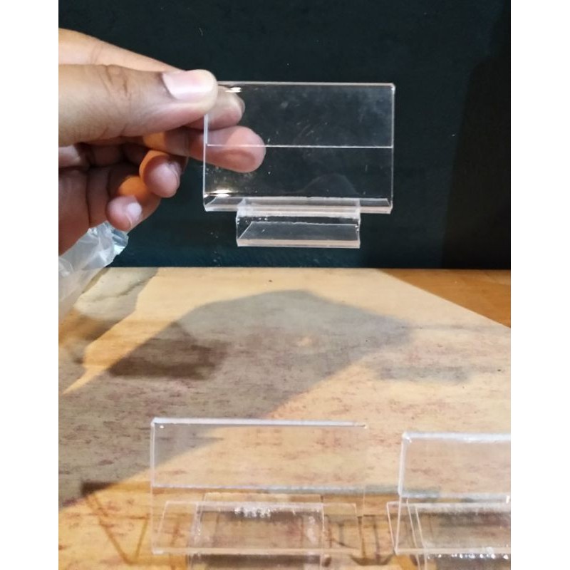 PRICE TAG STAND HOLDER ACRYLIC TRANSPARENT RACK COUNTER LABEL | Shopee ...