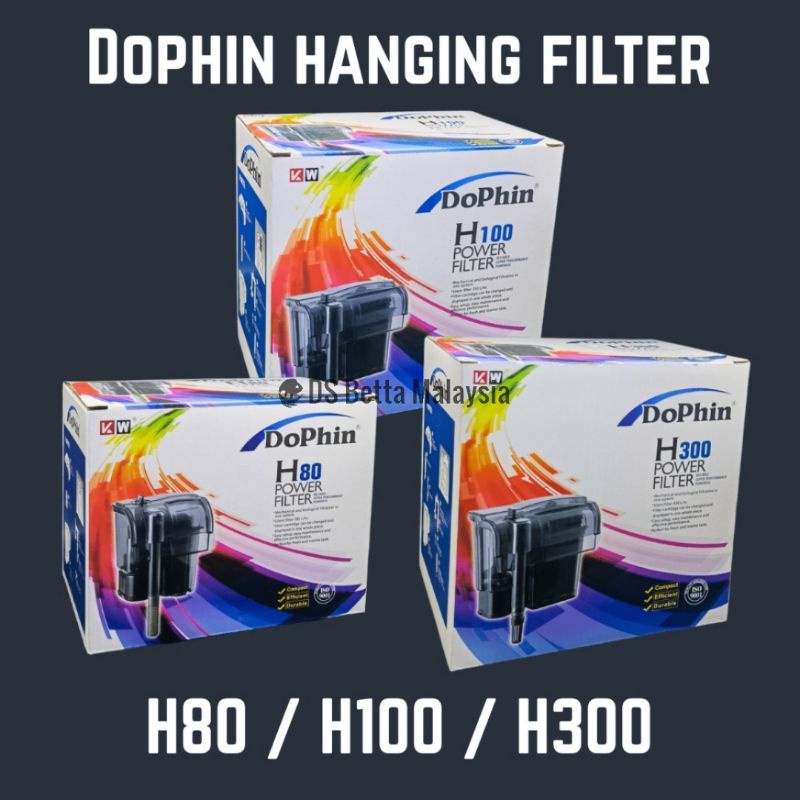 Dophin H80 | H100 | H300 power hanging filter for aquarium HANG ON Aquascape Mini tank Aqua ...