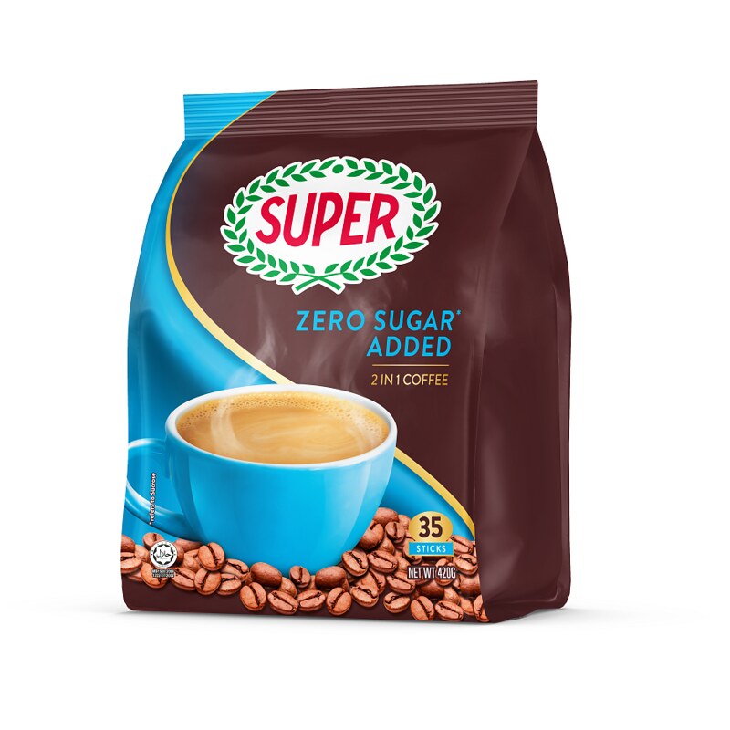 SUPER ZERO SUGAR ADDED 2 IN 1 COFFEE (25 sticks) | Shopee Malaysia
