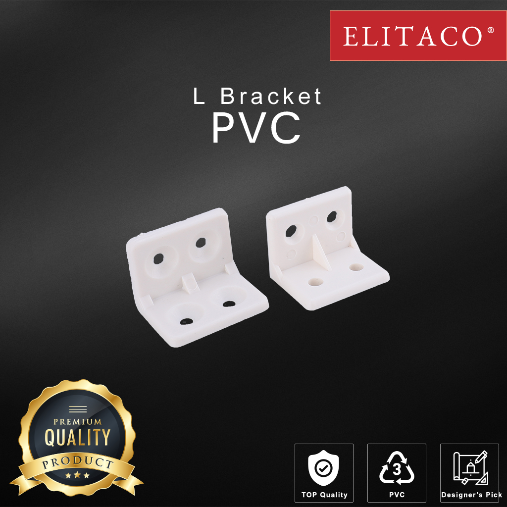 【ELITACO】PVC L Bracket 3/4’’ 1’’ 90˚ Angle Corner Joint Furniture 90 ...