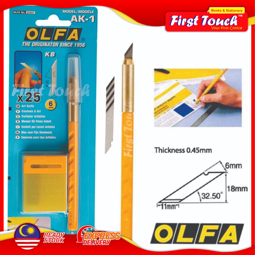 OLFA AK-1 Standard Professional Art Knife Art Tool With Extra 25 Blades | Shopee Malaysia