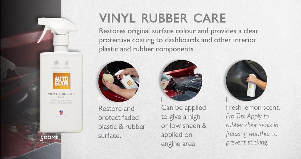 Autoglym Vinyl Rubber Care - Car Dashboard Protector | Restore Plastics ...
