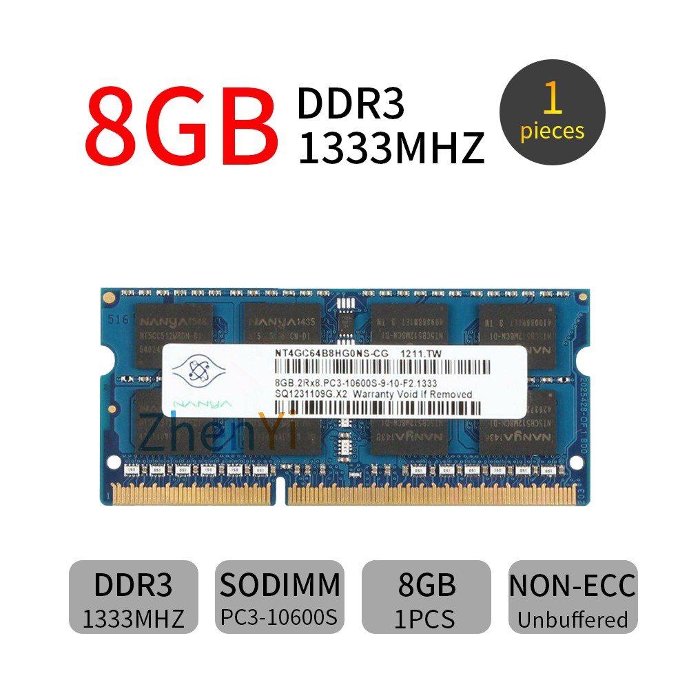 NANYA 8GB 4GB 2GB DDR3 1066MHz 1333MHz 1600MHz pc3 SODIMM Computer ...