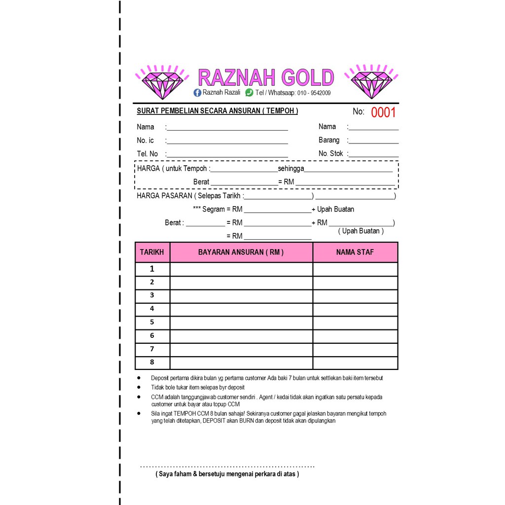 💥BUKU RESIT EMAS ANSURAN💥 BOLEH LETAK NAMA SYARIKAT @ NAMA SENDIRI 2 ...