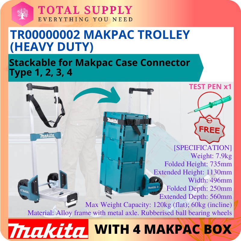 TR00000002 MAKITA MAKPAC TROLLEY STACKABLE SACK TRUCK FOR CASE ...