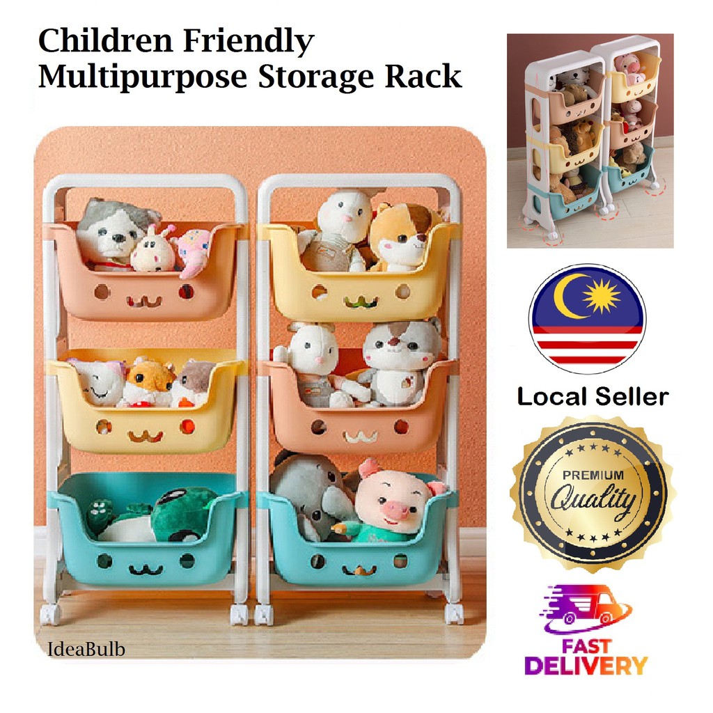 Children Organizer Storage Cart Toy Book Cute Racks Bedroom ...