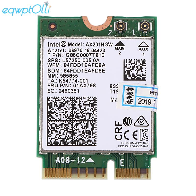 ^'for Intel Wi-Fi 6 AX201 Bluetooth 5.0 Dual Band 2.4G/5G Wireless NGFF ...