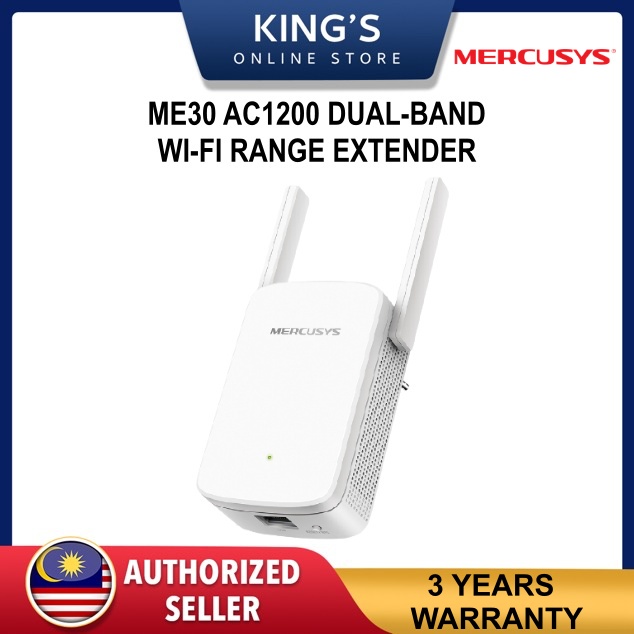 MERCUSYS ME30 AC1200( 2.4Ghz + 5Ghz ) Dual Band Wifi Range Extender ...
