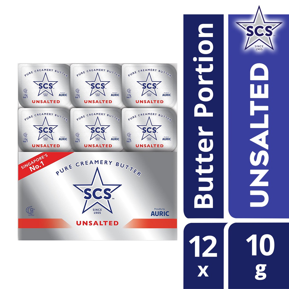 SCS Pure Creamery Salted/Unsalted Butter Portions 10g x 12pcs | Shopee ...