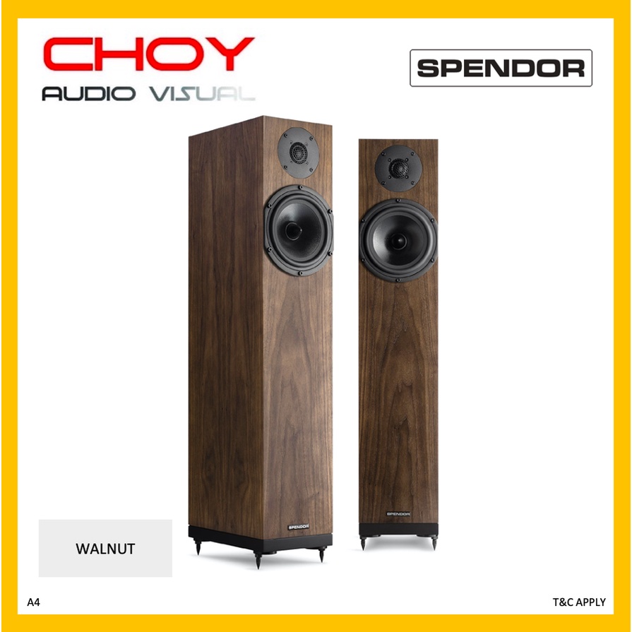 Spendor A4 Floorstanding Speakers - Pair (Walnut) | Shopee Malaysia