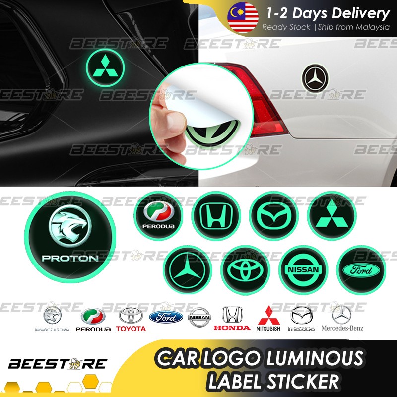 Car Logo Reflective Luminous Label Sticker Creative Rear Window ...