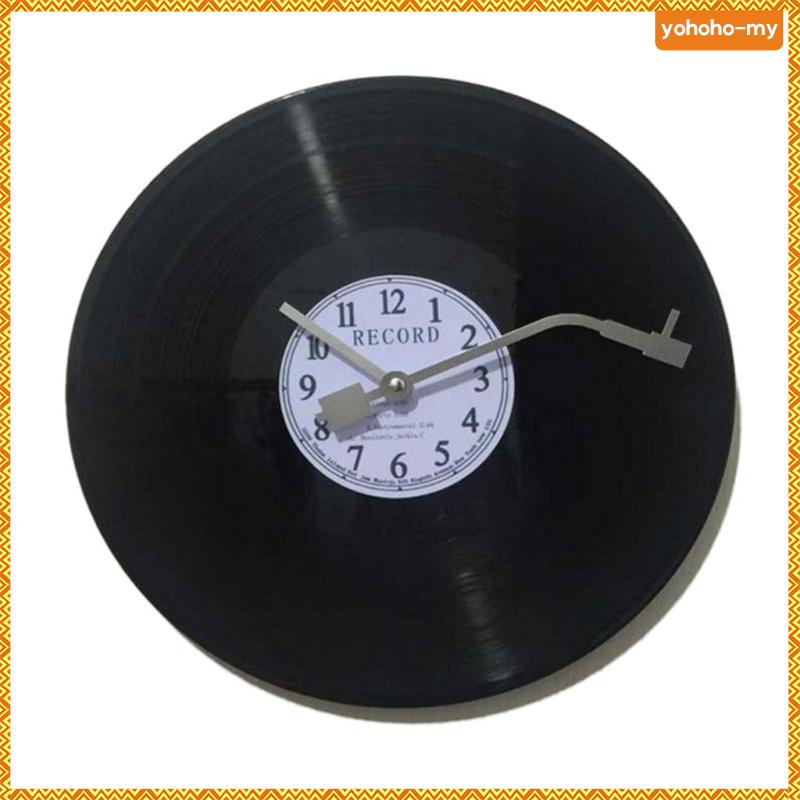 [ Vintage Wall Clock Round CD Black Vinyl Clock Decor White | Shopee ...