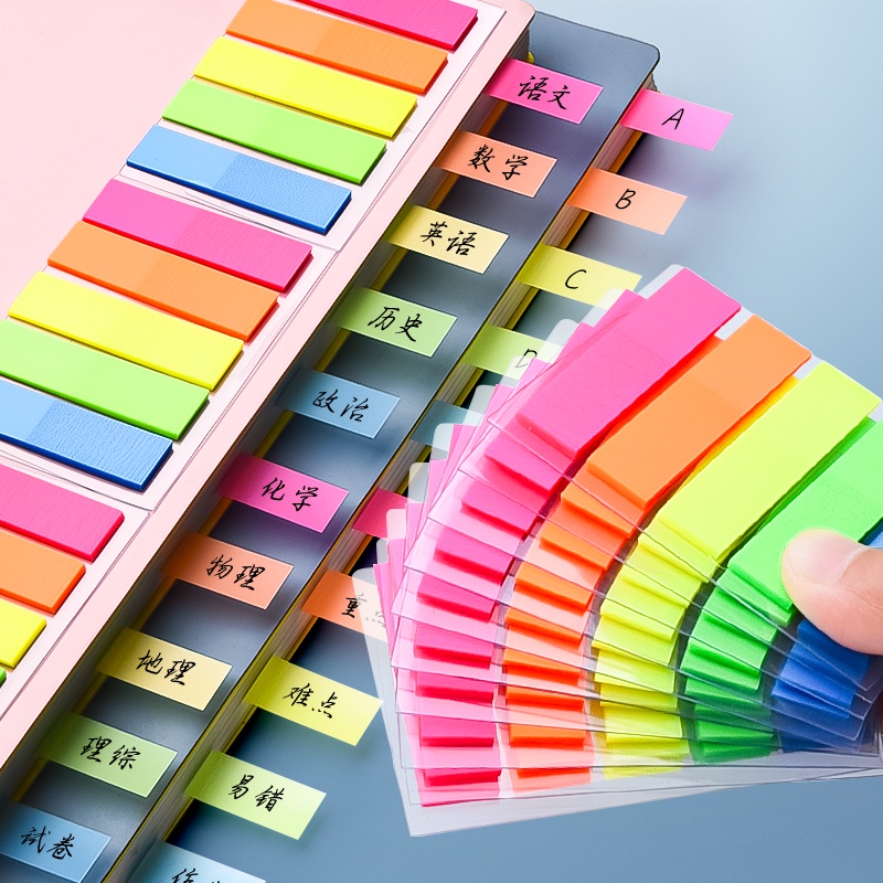 100pcs Fluorescent Index Sticker Indicating Label Classification Sticky ...