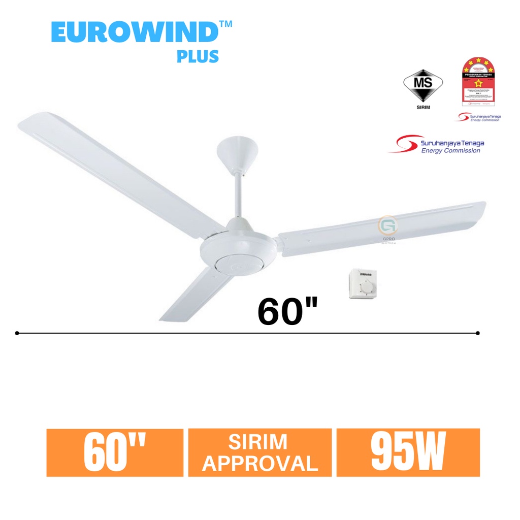 MILUX CEILING FAN 60" REGULATOR MCF-6001 WHITE /MOCHA/ EUROWIND CEILING ...