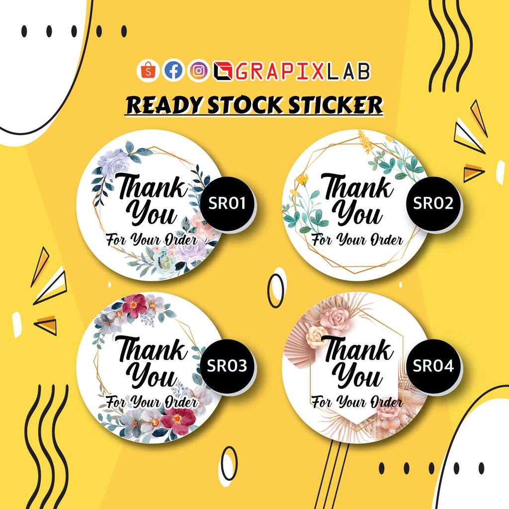 💥 Ready stock sticker / thank you sticker murah / sticker terima kasih ...