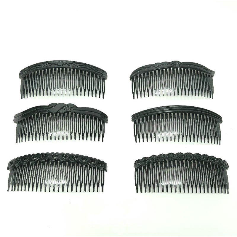 Black Hair Side Comb with Curved Design Black Hair Clips School Hair ...