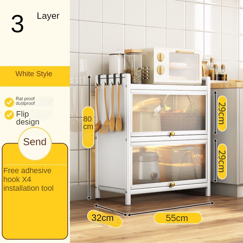 Kitchen Storage Cabinets Clamshell Cabinets with Doors Floor-to-ceiling ...