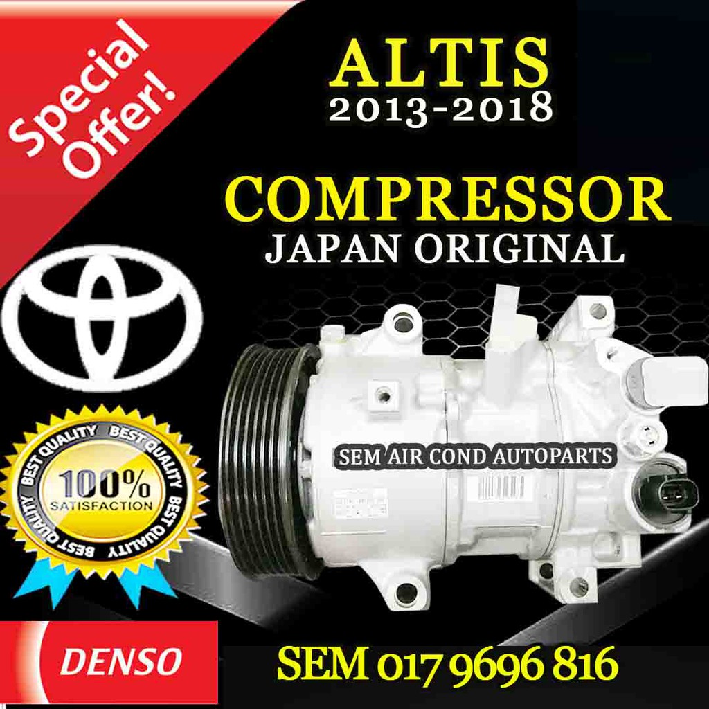 TOYOTA ALTIS 2013-2018 YEAR ORIGINAL JAPAN DENSO ND 6PK 6SES14C COMPRESSOR/ KOMPRESOR (CAR ...
