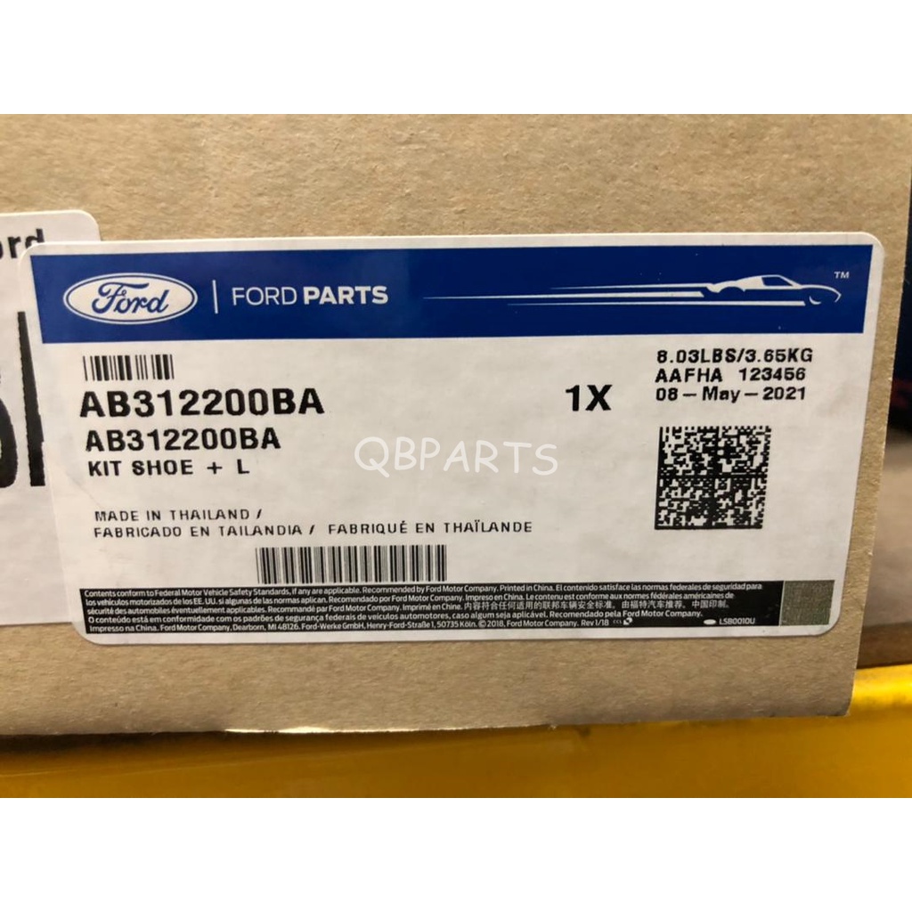 FORD RANGER T6 / T7 / T8 / MAZDA BT50 (GENUINE) REAR BRAKE SHOE (AB31 ...