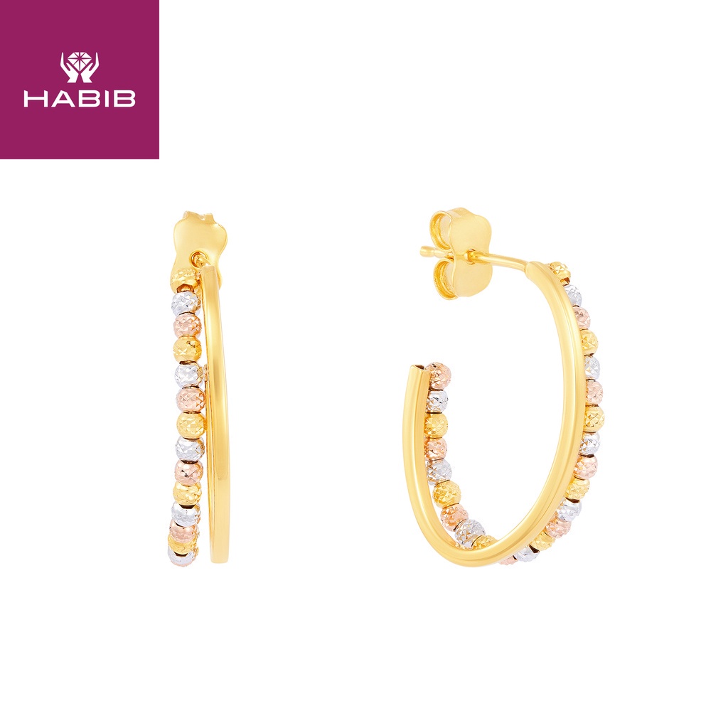 HABIB Oro Italia 916 Yellow, White and Rose Gold Earring GE72590222-TI ...