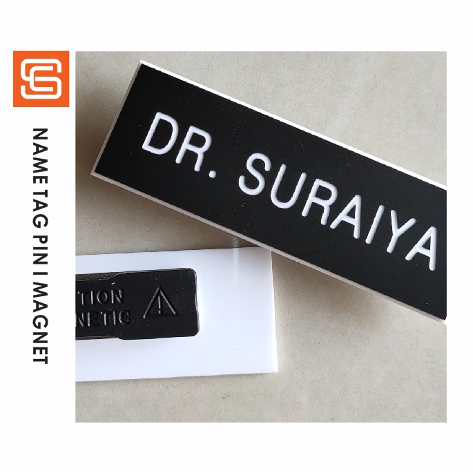 NAME TAG WITH PLASTIC PIN | METAL PIN | MAGNET | Shopee Malaysia