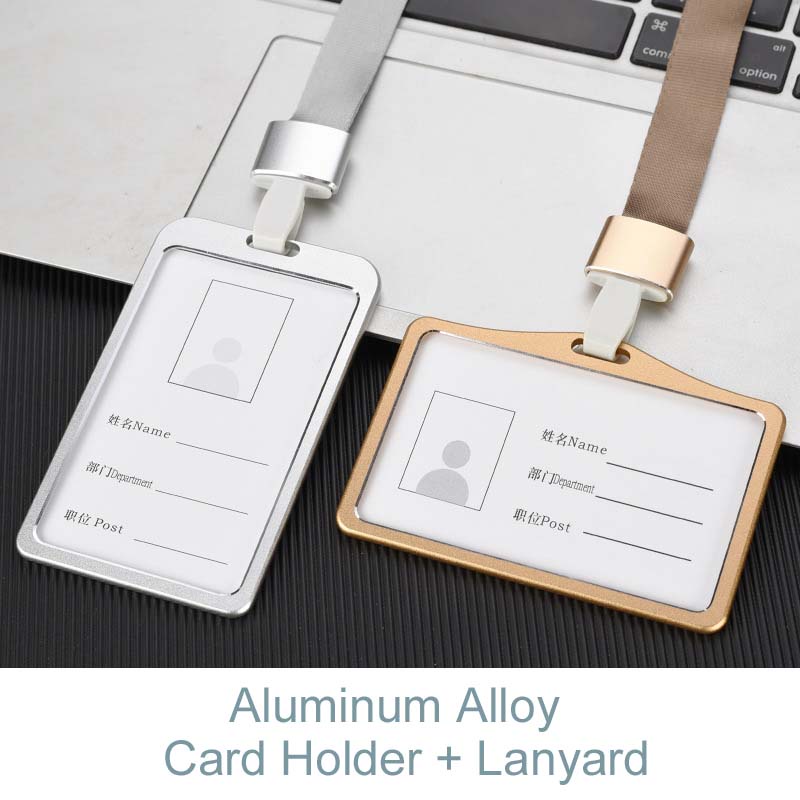 Aluminum alloy ID card holder work certificate holder With Lanyard ...