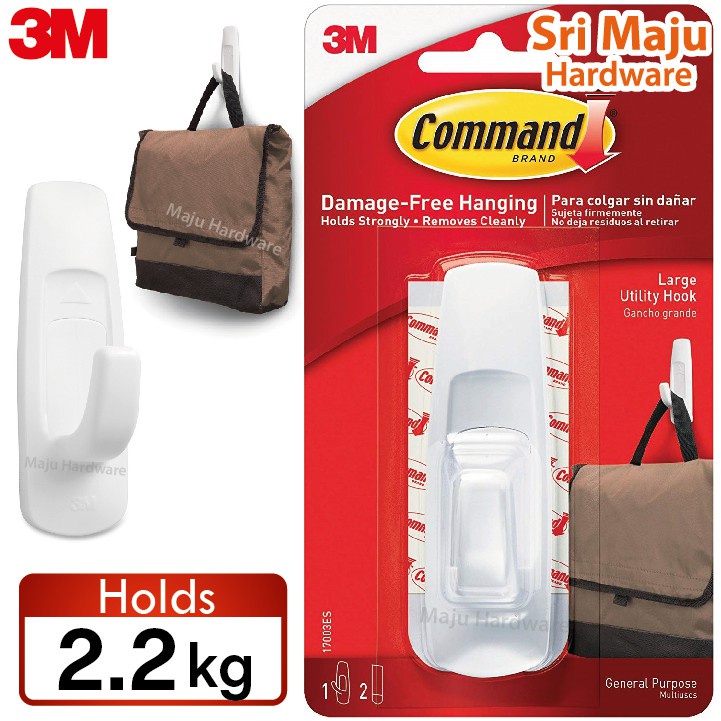 MAJU 3M Command 17003 2.2kg Organize Hook Wall Organizer General ...