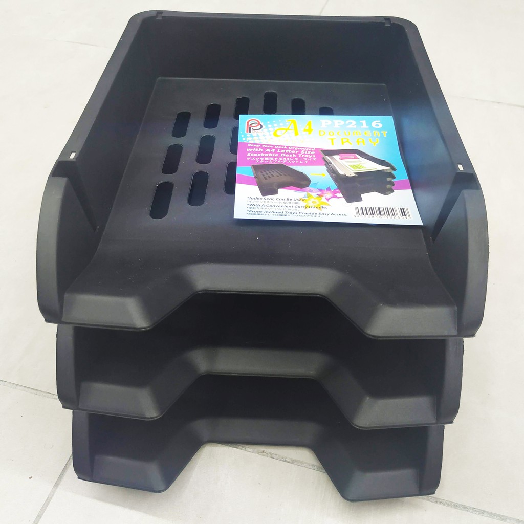 1/2/3 layers Black Filing Tray Stackable 3 tiers Document File ...