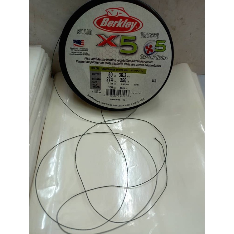 BERKLEY BRAID X5 LINE PERABUT 80LB (1 METER) | Shopee Malaysia