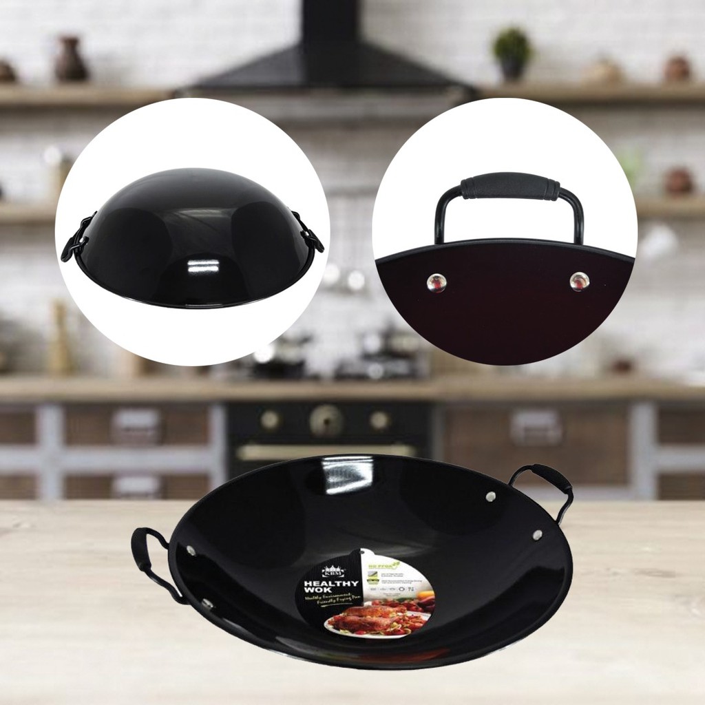 Black Enamel Wok l Kuali Hitam 30cm - 50cm | Shopee Malaysia