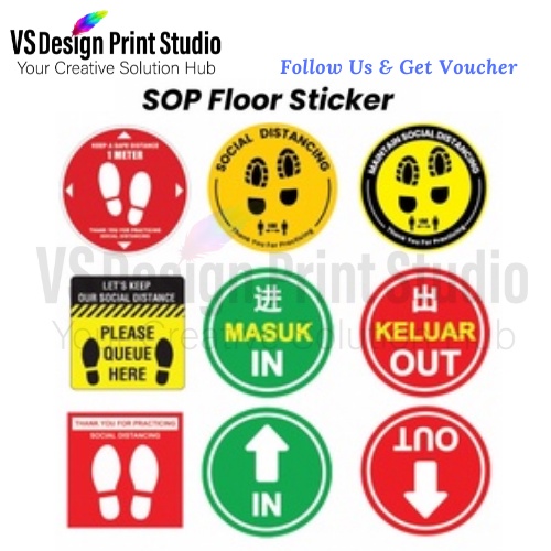Sop Floor Decal Sticker / Social Distance Floor Sticker - Water Proof ...