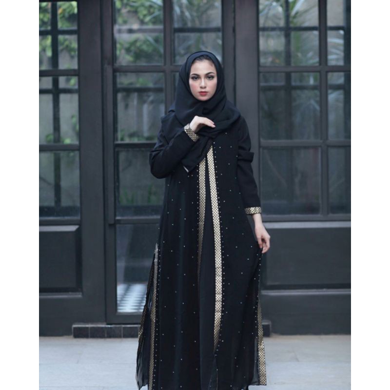 HITAM New Abaya Gamis Maxi Dress Saudi Arabia Embroidery Zephy Turkey ...