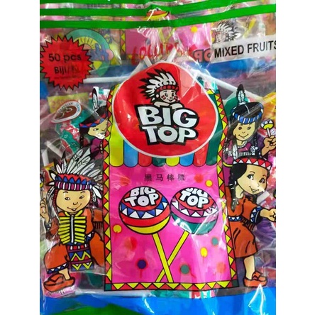 Big Top Lollipop Mix Fruit / Sour Pop 50's (Halal) | Shopee Malaysia