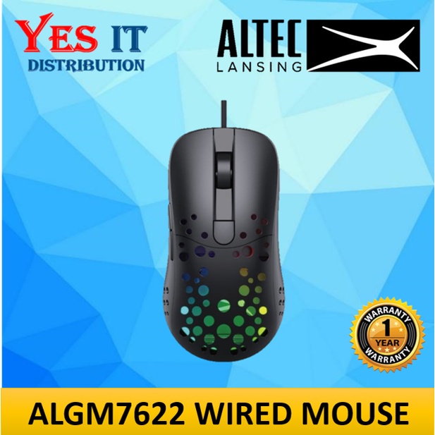 ALTEC LANSING ALGM7622 GAMING MOUSE-8000 DPI RGB LIGHTING 6 BUTTONS ...