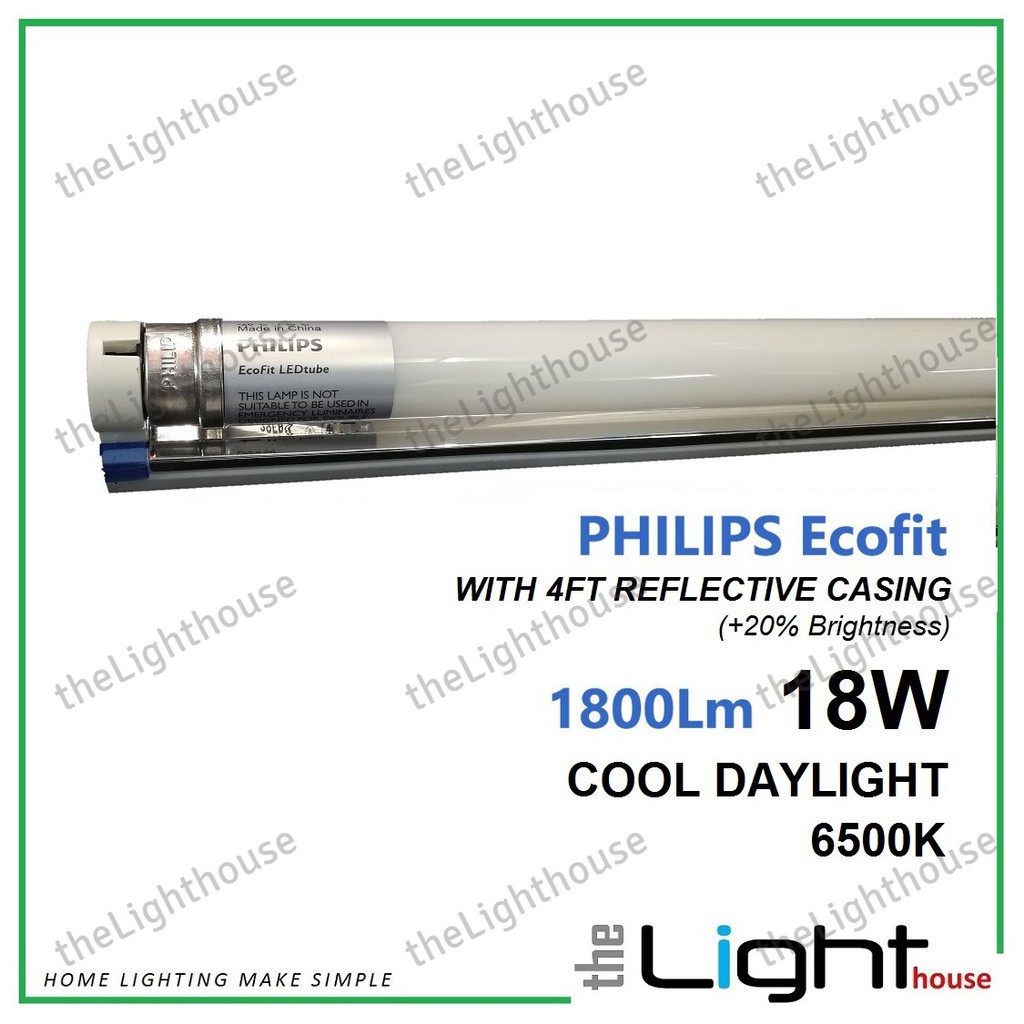 3SET X Philips 4ft 18w Ecofit T8 Glass LED Tube Lampu Panjang Lampu Led Lampu Kalimantang c/w ...