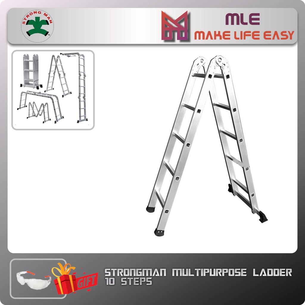 STRONGMAN Heavy Duty Multi Purpose Ladder 10 steps - Tangga Lipat 10 ...