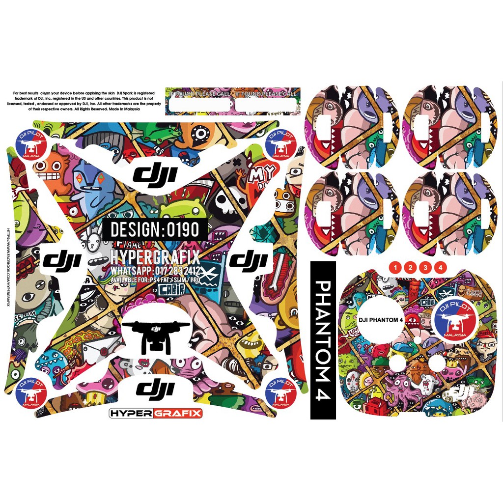 DJI PHANTOM 4 ADV / PRO Sticker Skin Design 0190 | Shopee Malaysia
