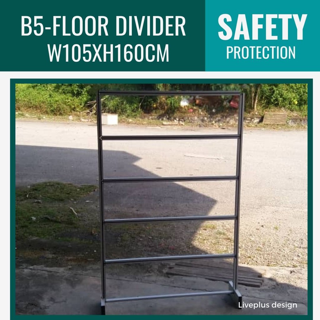 B5-105x160CM-Sneeze Guard Droplets Floor Divider Protector Partition ...