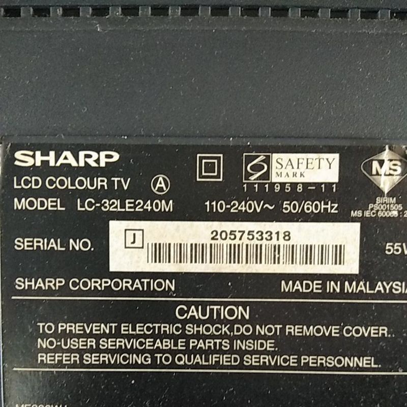 Sharp LC-32LE240M (SPARE PART) | Shopee Malaysia