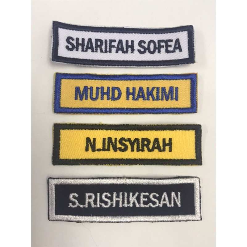 Name Tag Sulam Sekolah 1 Set 4 Pcs | Shopee Malaysia