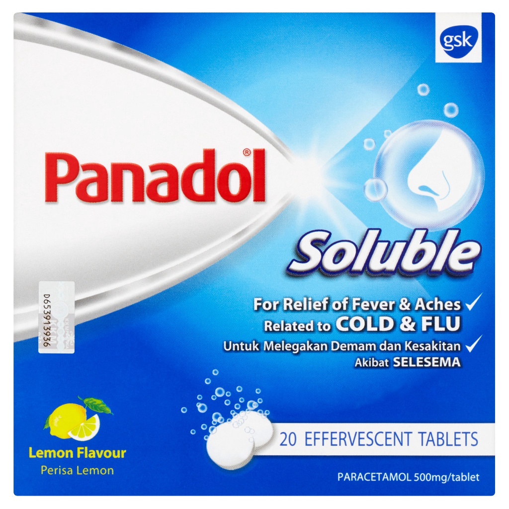 Panadol Soluble Lemon Flavour 500mg (20 tablets) | Shopee Malaysia