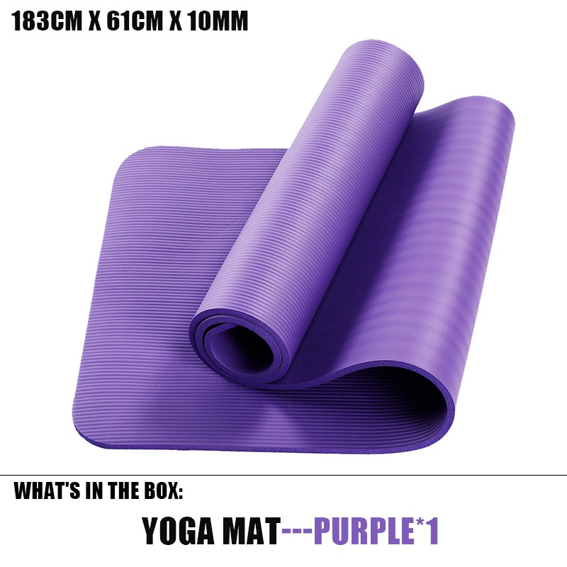 10MM NBR Yoga Mat EXTRA THICK Non-Slip Mat FREE STRAP PACKAGE | Shopee ...