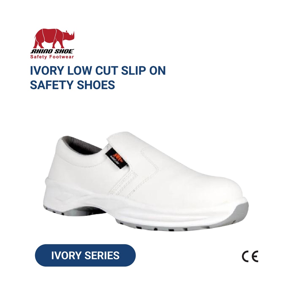 Rhino Shoe Ivory White Angel Slip On Safety Shoes Low Cut IV102SP ...