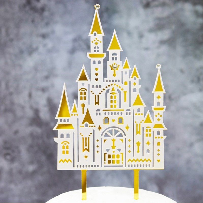 Acrylic Cake Topper Castle Birthdayn Party Cake Decoration for Kids ...