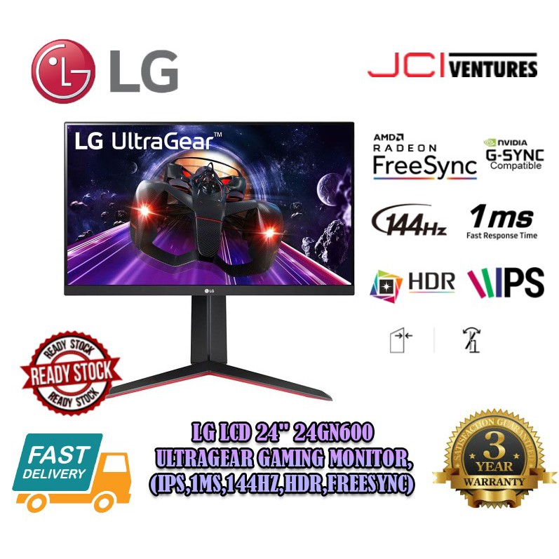 LG LCD (24") 24GN600 Ultragear Gaming Monitor (IPS / 1ms / 144Hz / HDR ...