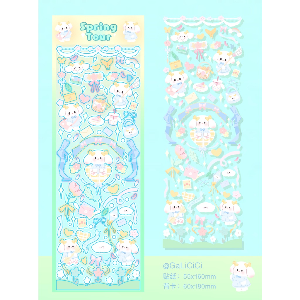 GaLiCiCi Stickers Original Puppy Hee Hee Spring Outing/Flowers/Rock ...