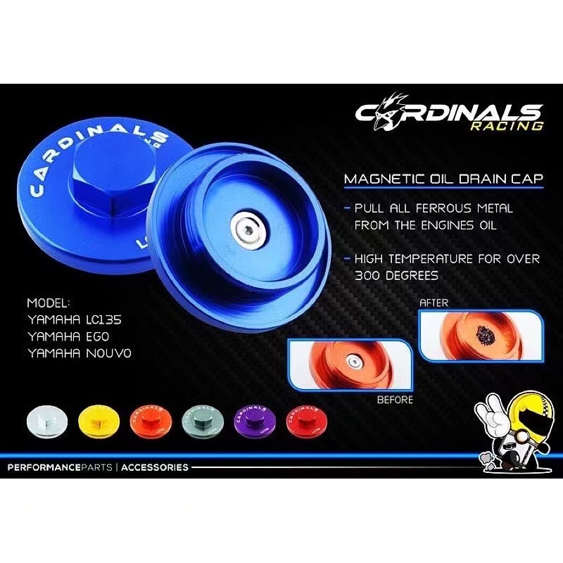 CARDINALS RACING MAGNETIC OIL DRAIN NUT YAMAHA LC135 Y15ZR NMAX HONDA ...