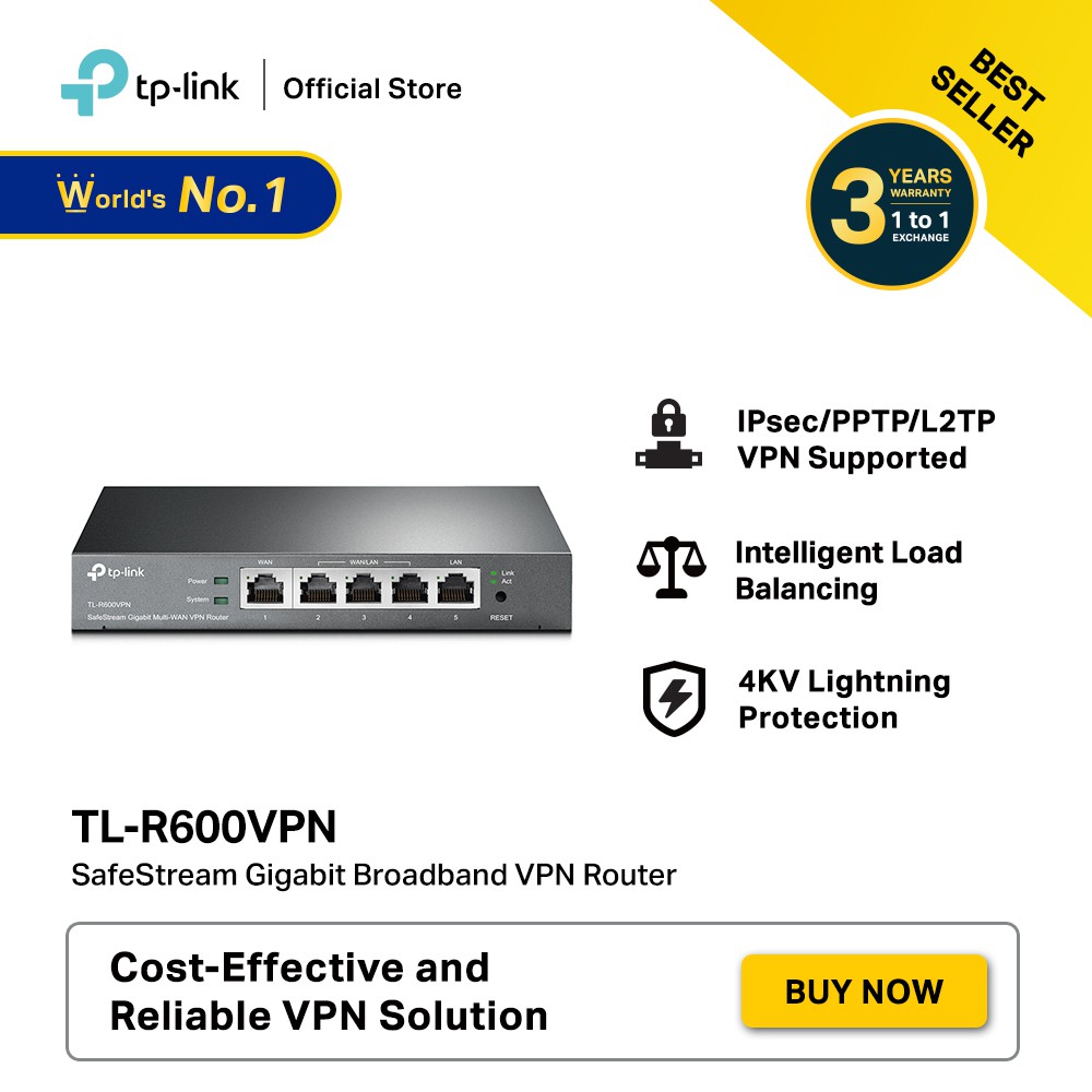 TP-Link TL-R600VPN - SafeStream Gigabit Broadband VPN Router | Shopee ...